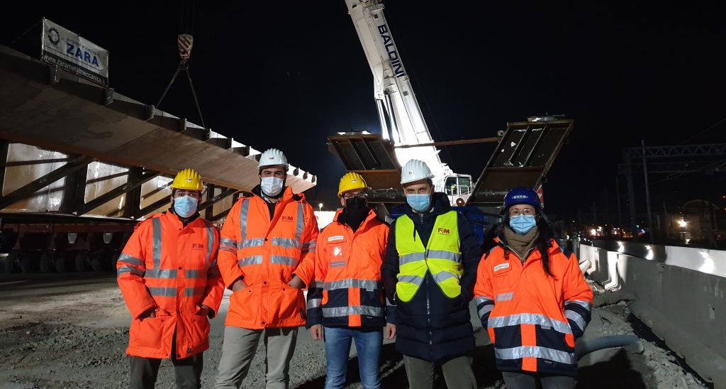 Launch of the first segment of the bridge for the new road for the ...